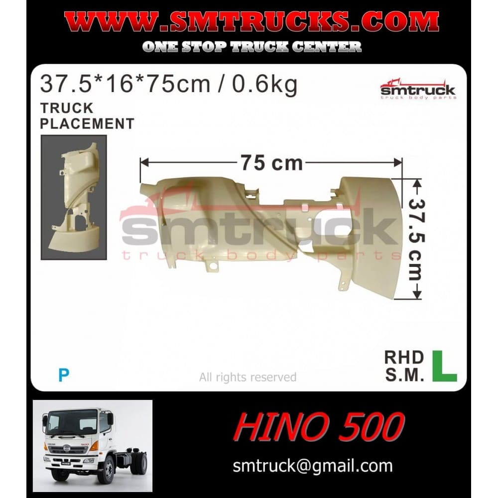 HNM03-122RL HINO 500 CORNER PANEL (CURVE) LH